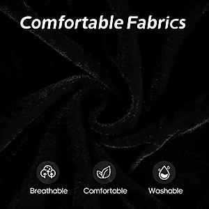 LAGESUN Hooded Cloak Long Velvet Cape with Hood for Cosplay Costumes Christmas Halloween Black