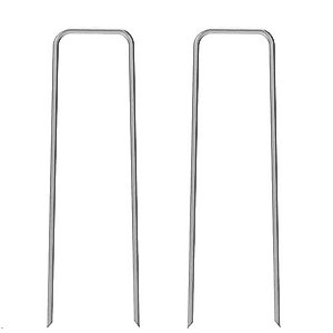 AAGUT 12 Inch Galvanized Landscape Staples 25 Pack 11 Gauge Garden Stakes Heavy-Duty Fence Stakes for Weed Barrier Fabric, Ground Cover, Dripper Irrigation Tubing Soaker Hose