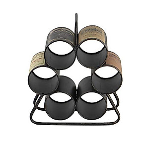 Deco 79 Metal 6 Bottle Wine Rack, 12" x 6" x 14", Black