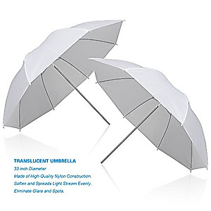 EMART Photography Umbrella Lighting Kit, 400W 5500K Photo Portrait Continuous Reflector Lights for Camera Video Studio Shooting Daylight (2 Packs)