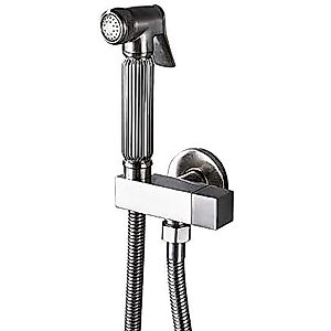 MINJING Bidet Sprayer Head Wall Mounted Bathroom Bidet Faucet Shower Faucet Toilet Bidet Muslim Brass Washer Tap-Black Bronze Bidet,Black Bronze Bidet