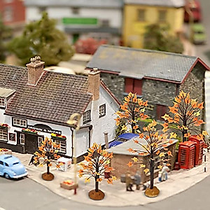 6 Pieces Mini Decor Trees Small Holiday Branch Village Trees Artificial Model Trees Miniature Trees Village Displays Tree for House Garden Festival Decorations, 3 Sizes (Maple Tree)