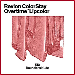 Liquid Lipstick with Clear Lip Gloss by Revlon, ColorStay Overtime Lipcolor, Dual Ended with Vitamin E in Nudes & Browns, 510 Boundless Nude, 0.07 Oz