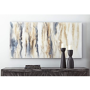 Signature Design by Ashley Joely Abstract Wall Art, 60 x 30 Inches, Blue & Tan