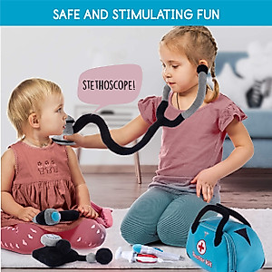 Talking Plush Toy Doctor Kit for Toddlers | Doctor Playset | Kid Doctor Set | Doctor Kit for Toddlers | Dr Kit | Includes Talking Blood Pressure Meter, Otoscope, Stethoscope, Thermometer & Syringe