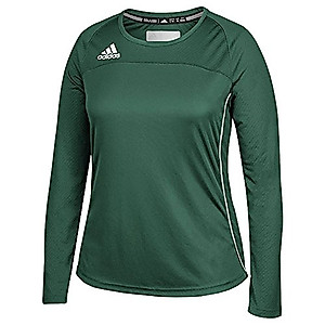 adidas Womens Climacool Long Sleeve Utility Jersey XS Dark Green-White