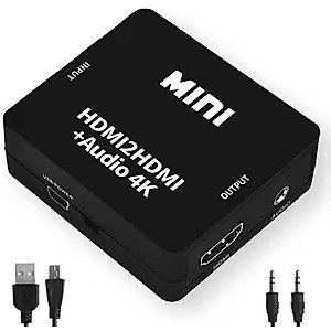 JOULIN HDMI Audio Extractor Splitter Hdmi to Hdmi 3.5mm Audio 4K*2K@30HZ 3D Adapter with AUX Stereo Audio Separate Output 1080P Compatable for TV, PC,Sound System, Xbox,Switch,PS3, PS4,PS5