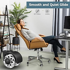 Office Chair Wheels,5 Pack (11x22 mm) Universal Caster Wheels Replacement for All Hardwood and Carpet Floors, Heavy Duty Roller Style Computer Desk Chair Casters