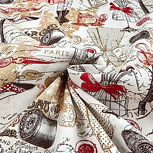 Timeless Treasures Vintage Sewing Red, Quilting Fabric by the Yard