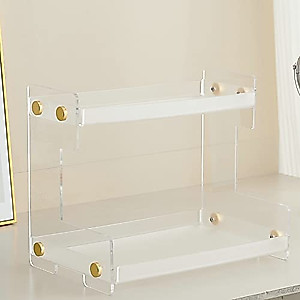MUYEDRAIN Bathroom Organizer Countertop,2 Tier Bathroom Counter Organizer Kitchen Spice Rack Cosmetic Organizer,Countertop Storage Shelf for Bathroom, Kitchen, Living Room, Bedroom, Dressing Table