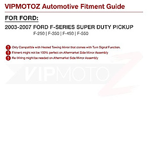 [Sequential Turn Signal] VIPMOTOZ Switchback Full LED Smoke Side Marker Light Lamp Assembly Replacement Pair For 2003-2007 Ford F250 F350 Super Duty Pickup Truck Towing Mirror