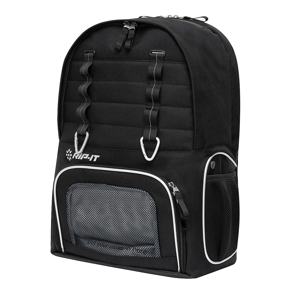 RIP-IT | Womens Pro Black & Silver Soccer Backpack with Padded Adjustable Straps | Ventilated Pockets, Water Resistant Bonnet, & Soccer Ball Compartment