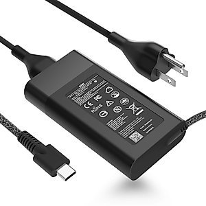 65W USB C Laptop Charger for HP Spectre x360/ Elitebook x360 New Slim Replacement for HP Chromebook/Elite x2/ Envy/ProBook/Zbook Fast Charging Travel Type C Computer AC Power Adapter Cord