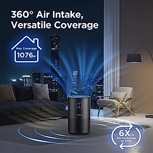 MOOKA Air Purifiers for Home Large Room up to 1076ft², H13 True HEPA Air Filter Cleaner, Odor Eliminator, Remove Smoke Dust Pollen Pet Dander, Night Light, 2 Packs