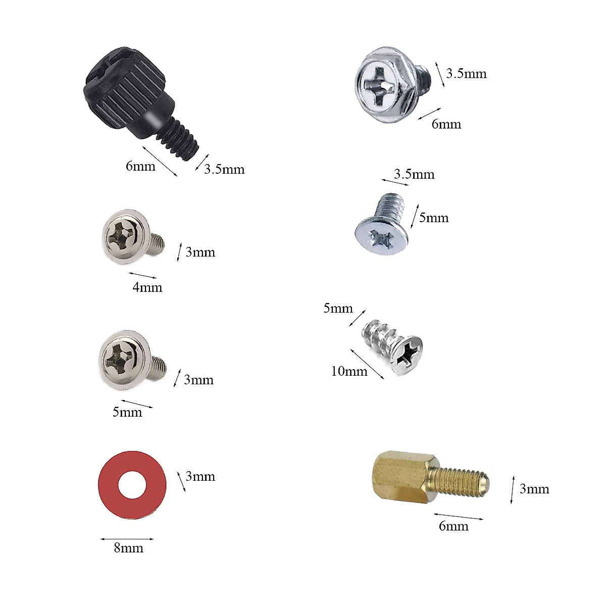 PC Computer Screws Standoffs Set Kit, for Hard Drive Computer Case Motherboard Fan Power Graphics