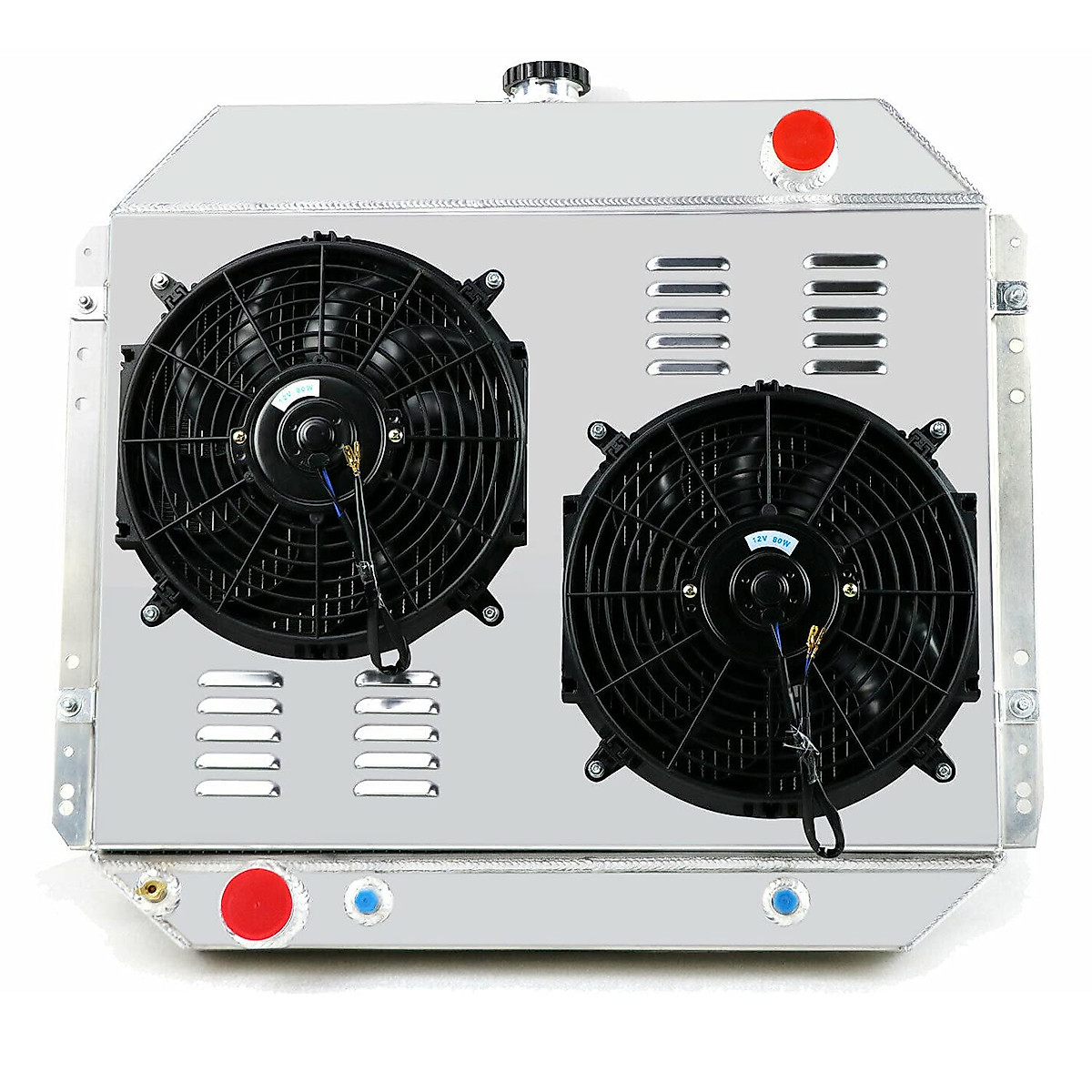 Cubauto 4 Row Core Radiator for 1966-1979 Ford F100 F150 F250 F350 Pickup Truck Brocon 1967 1967 1969 1970 1971 1972 1973 1974 1975 1976 1977 1978 All Aluminum Downflow Radiator+2X12" Fan W/Shroud