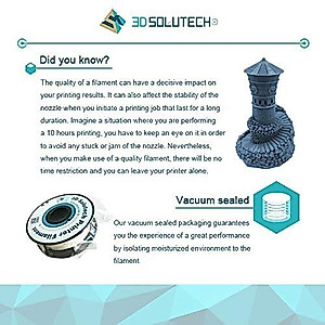 3D Solutech - PREPLAWHITE Real White 3D Printer Premium PLA Filament 1.75MM Filament, Dimensional Accuracy +/- 0.03 mm, 2.2 LBS (1.0KG)