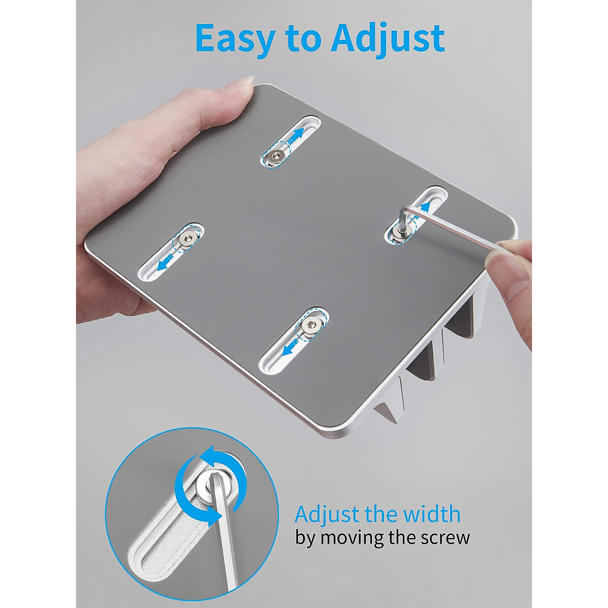 JARLINK (Upgraded Dock Version Vertical Laptop Stand, Double Desktop Stand Adjustable Laptop Holder (up to 17.3 inches) Compatible with All MacBook Pro/Air/Microsoft Surface (Silver)