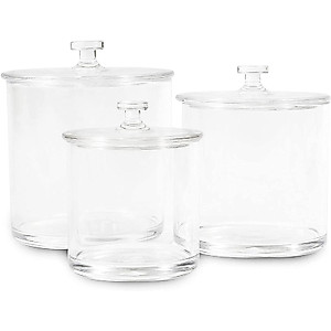 Juvale Acrylic Jars Set, Plastic Apothecary Containers with Lids (3 Pack)