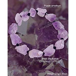 XHUUU Drusy Amethyst Crystal Bracelets for Women Stretch Raw Quartz Crystals and Gemstones Bracelet Yoga Meditation Spiritual Gifts