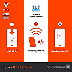 SYLVANIA Wifi LED Smart Strip Light Expansion Kit, 6.5ft, Indoor, Full Color & Adjustable White, Compatible with Alexa and Google Home Only - 1 Pack (75705)