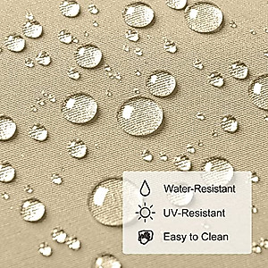 downluxe Outdoor Chair Cushions, Waterproof Tufted Overstuffed U-Shaped Memory Foam Bench Cushion for Swing Loveseat Patio Funiture, 44" x 19" x 5", Khaki, 1 Pack