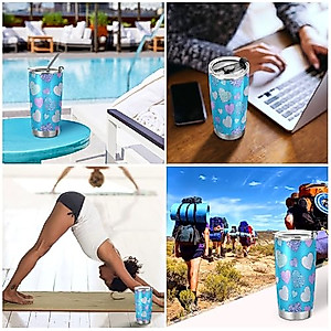 HXshaoye Fake Glitter cartoon heart blue Stainless Steel straw, vacuum insulated water bottle with Lid and Straw mug for hot drinks for gym safe 20oz insulated tumbler tazas térmicas para cafe 20oz