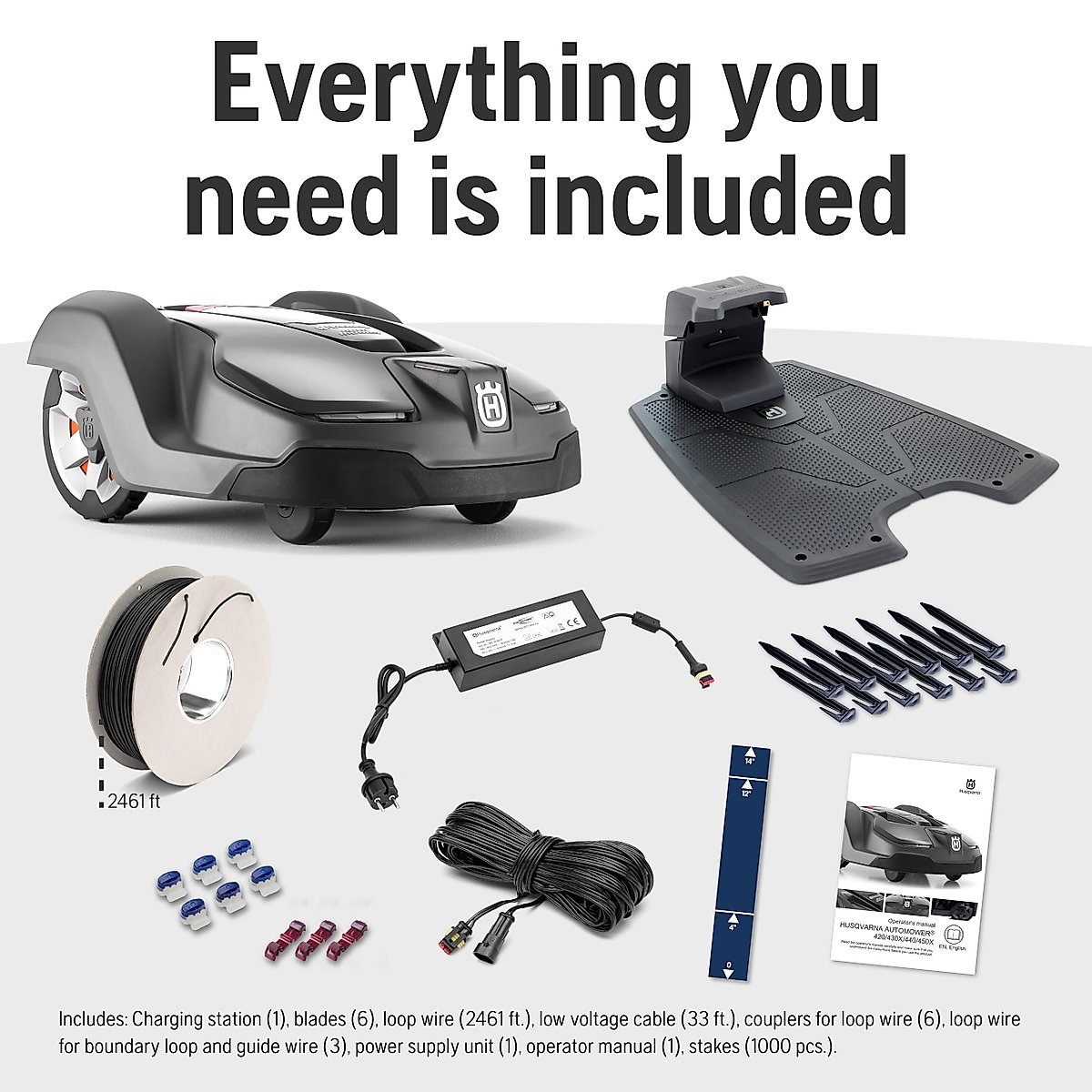Husqvarna Automower 430X Robotic Lawn Mower with GPS Assisted Navigation, Automatic Lawn Mower with Self Installation and Ultra-Quiet Smart Mowing Technology for Medium to Large Yards (0.8 Acre)