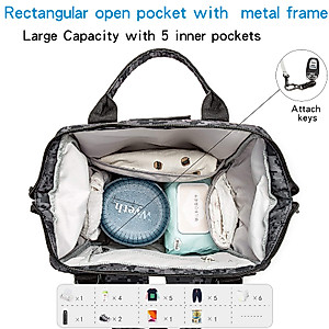 QWREOIA Diaper Bag Backpack with USB Charging Port Stroller Straps and Insulated Pocket,army military Travel Nappy Backpack for Dad/Mom (Black Camo)