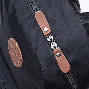 KAUKKO Stylish Oxford Fabric Backpack Travel Rucksack lightweight Hiking Bag Satchel(K1005-2-BLACK)