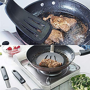 GEEKHOM Silicone Melt Proof 600F Heat Resistant Spatulas Set &amp; Tongs 2pack 9“+12” Silicone Tips Cooking Tongs