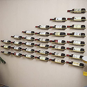 OFILLES 6-Shelf Metal Wall Mounted Wine Rack Organizer, Hanging Wine Bottle Holder Display for Beverages/Liquor Bottles Storage