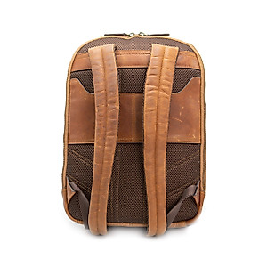 Frye mens Logan Multi Zip Backpack, Cognac, One Size US