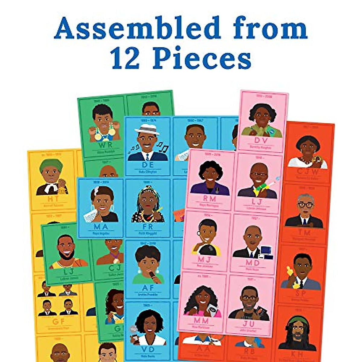 Carson Dellosa Inspiring Black Leaders Bulletin Board Set—Periodic Table Featuring 63 Inspiring African Americans with Header and Key, Homeschool or Classroom Decor (15 pc)