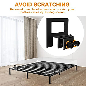 UJUJIA 6 PCS Mattress Gaskets for Bed Frame Non-Slip Mattress Holder in Place Gripper, Thicked and Wider Anti-Slip Baffle,Adjustable Size,Easy to Assemble, Black