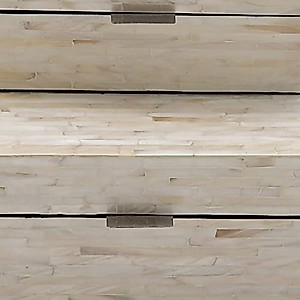 Deco 79 Mother of Pearl Handmade Box with Hinged Lid, Set of 2 12", 8"W, White