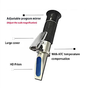 Holyavision Handheld Refractometer Portable Refractor Test Fruit Brix Meter Sweetness Test Brix Meter, 0-50%