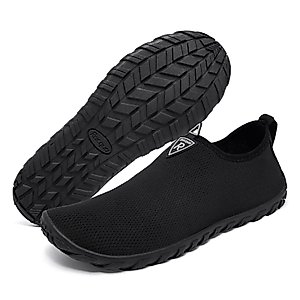 Racqua Men&Women Aqua Socks for Hiking Surf Diving Sport Quick-Dry Water Shoes Breathable Pool Beach Swim Shoes Black 14W/13M