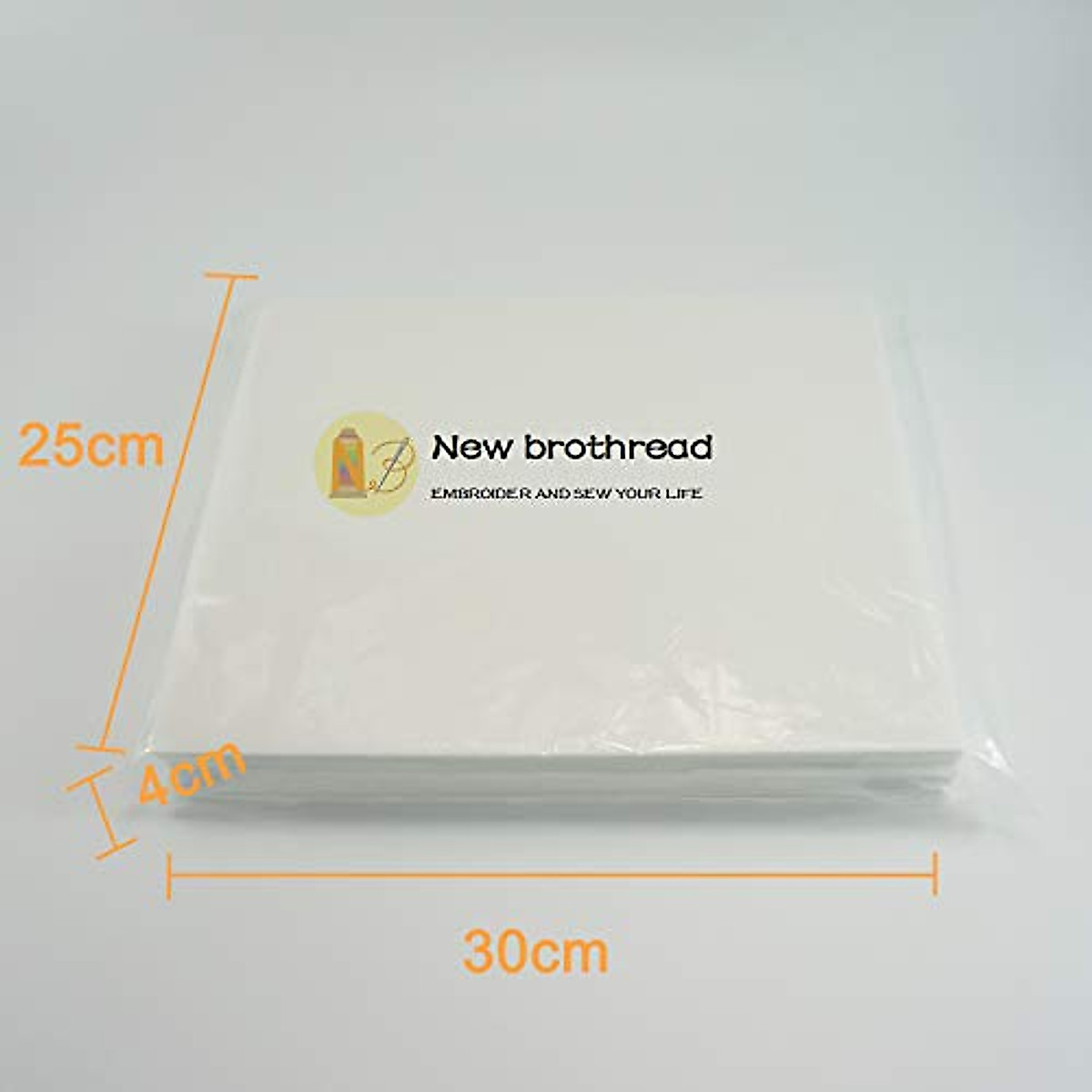 New brothread Cut Away Machine Embroidery Stabilizer Backing 8"x8" - 100 Precut Sheets - Medium Weight 2.5 Ounce - Fits 4x4 and 6x6 Hoops