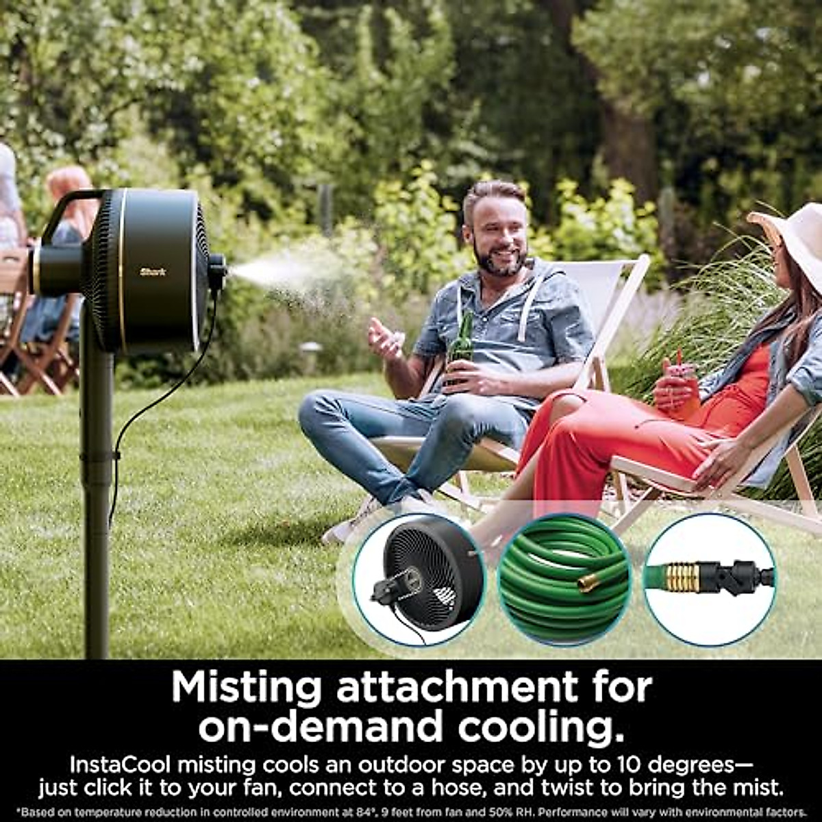 Shark FlexBreeze Indoor Fan for Home, Office & Bedroom, Corded & Cordless, Pedestal & Tabletop Oscillating Fan with Remote, Portable with InstaCool Misting Attachment for Outdoor Usage, FA222