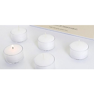 D'Light Online Clear Cupped Extended Burn 7 Hour Long Burn Unscented White Tealight Candles in Clear Plastic Cups - Set of 100