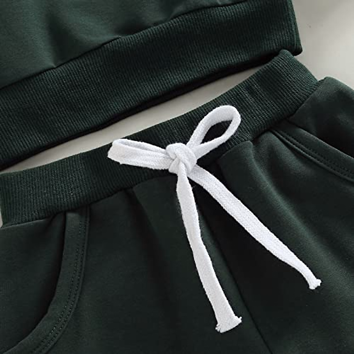 Ledy Champswiin Baby Boy Girl Sweatsuits Sportswear Toddler Kids Solid Color Outfit Hoodie Sweatshirt Tops & Pants Clothes (A1 Olive Green, 12-18 Months)