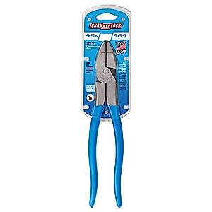 Channellock 369 9.5-Inch Lineman's Pliers | Xtreme Leverage Technology (XLT) Requires Less Force to Cut than Other High-Leverage Models | Forged from High Carbon Steel | Made in the USA, Blue Handle