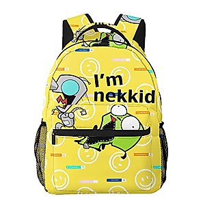 Casual Backpack Invader Cartoon_Zim Unisex High Capacity Students Schoolbag Travel Fashion Shoulders Bag