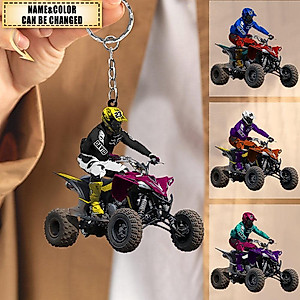 Mesnove Motorbike Lovers Personalize Motocross Biker Keychain