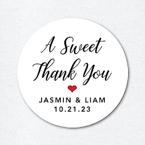 A Sweet Thank You Stickers for Favors, Custom Favor Labels, Welcome Bag Stickers or Treat Bag Stickers