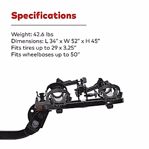 Yakima OnRamp 2 Bicycle Capacity 2 Inch EBike Carrier Hitch Mount Bike Rack, Compatible BackSwing and StraightShot, Black