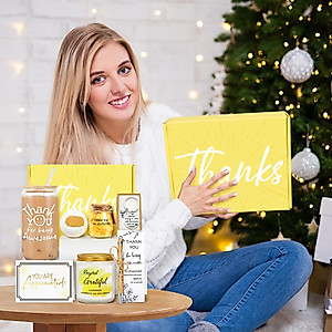 Thank You Gifts for Women, 7PCS Employee Appreciation Gifts Baskets for Women, Thank You Appreciation Gifts for Coworkers Teacher Principal Boss Secretary Nurse - Spa Gratitude Glass Cup Gift Box