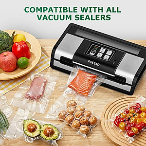 FRESKO Vacuum Sealer Bags Pint Size 100 Pack 6"x10", Seal a Meal Vac Sealers, Sous Vide Vacuum Safe, BPA Free, Heavy Duty Commercial Grade, Precut Storage Bag Universal Design