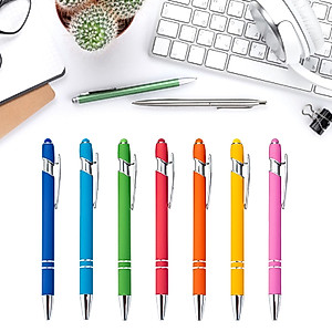 Stylus Tip Ballpoint Pens 7 Pieces 1.0mm Retractable Ball Point Pen Medium Point Smooth Writing Pen Black Metal Pen Stylus Tip Ballpoint Pens Retractable Ball Point Pen Medium Point Smooth Pen
